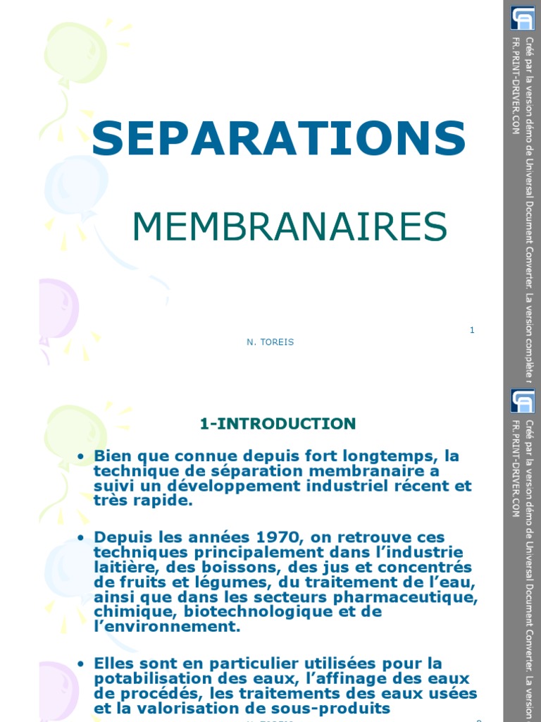 Membrane Cours2 | PDF | Osmose | Membrane cellulaire