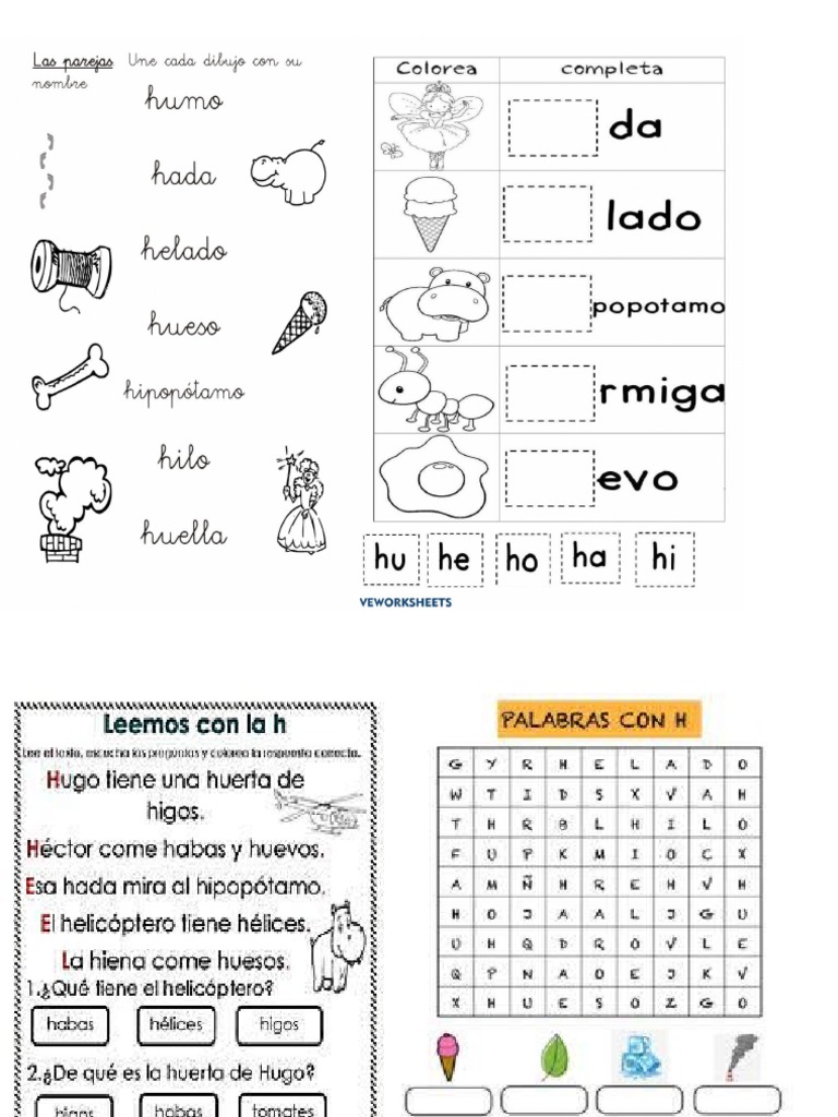 Actividades Letra H | PDF