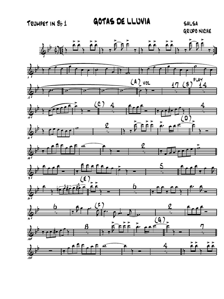 07 NICHE - GOTAS DE LLUVIA - 005 Trompeta 1 | PDF