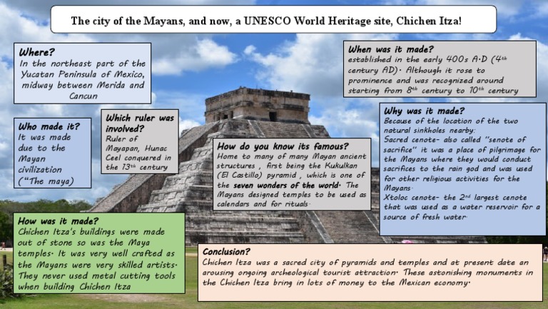 The City of The Mayans, and Now, A UNESCO World Heritage Site, Chichen ...