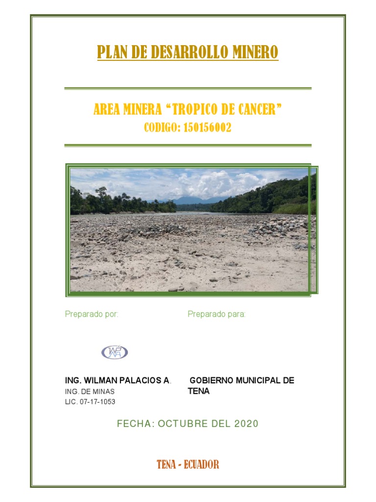 Plan de desarrollo minero Ecuador | PDF | Residuos | Minería