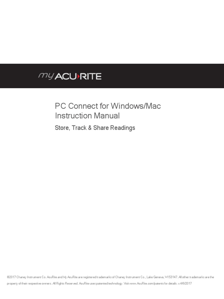Acu-Link PC Connect Instruction Manual | PDF | Personal Computers | Usb