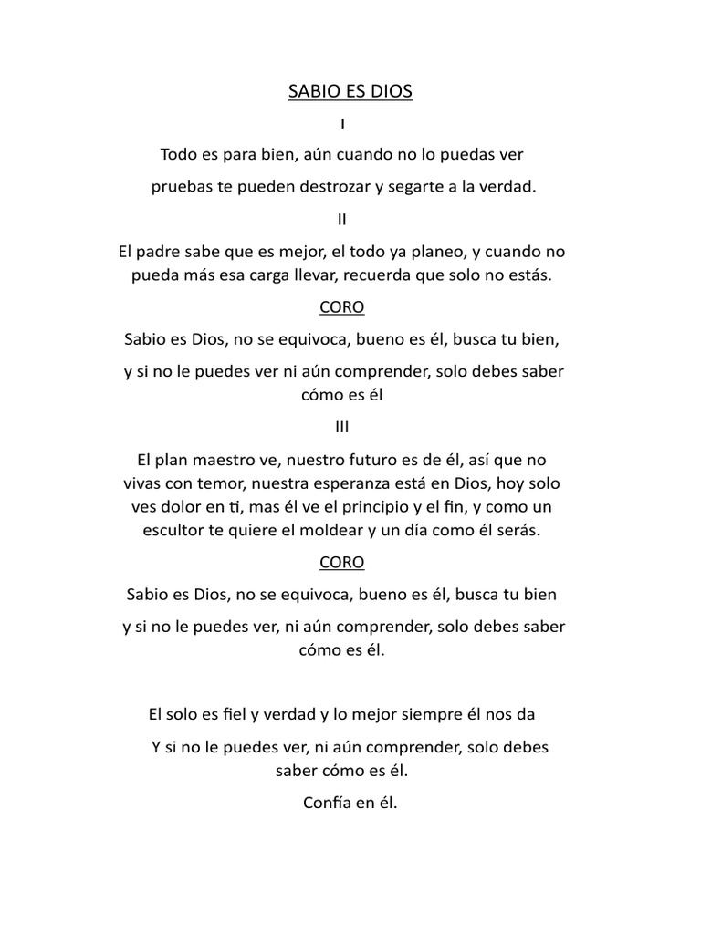 Sabio Es Dios | PDF