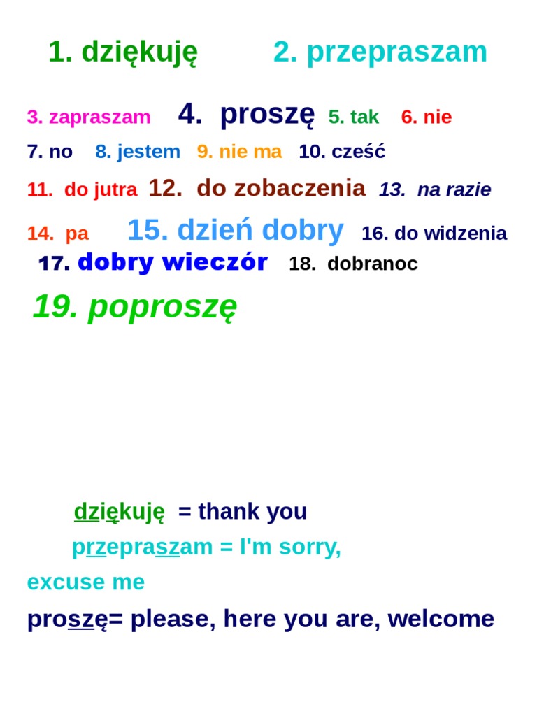 Dziękuję: 4. Proszę | PDF