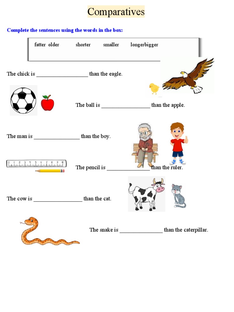 Comparatives Onesyllable Adjectives Information Gap Activities 141246 | PDF