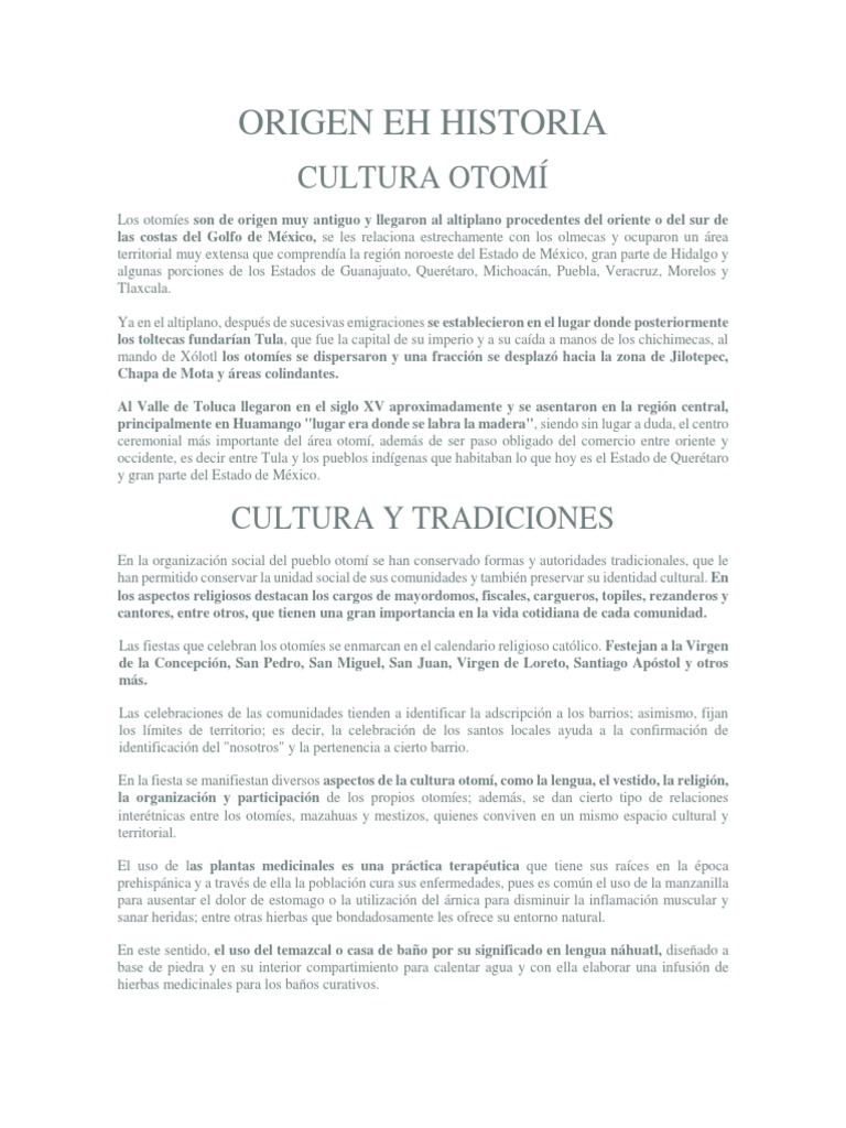 Cultura Otomi | PDF | México | Cultura de las Americas
