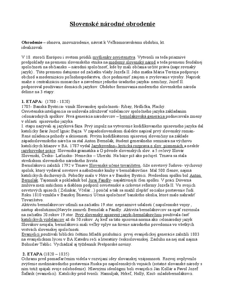 Slovenské Národné Obrodenie | PDF