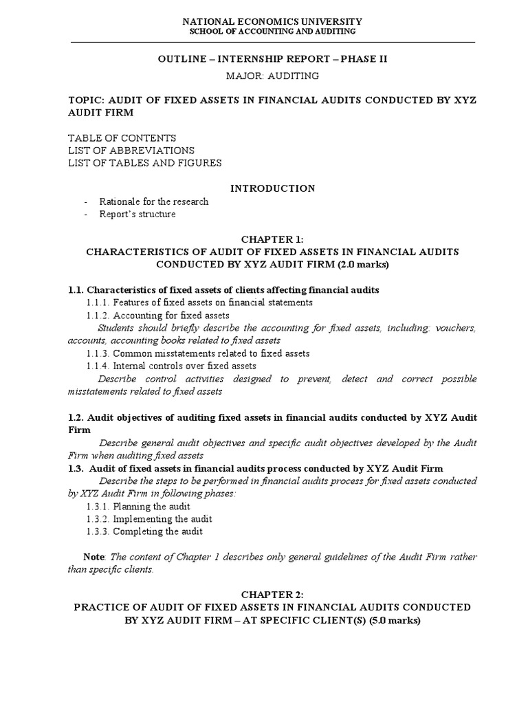 09 Outline Audit Of Fixed Assets Pdf Audit Financial Audit