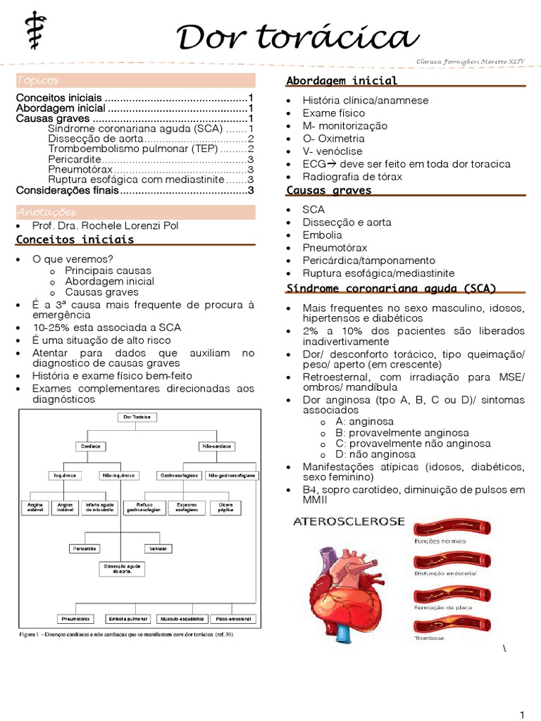 Abordagem inicial da dor torácica: diagnósticos diferenciais e ...