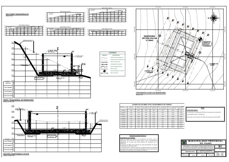 TM-01 Topografía y Movimiento de Tierras-Reservorio 150m3 | PDF