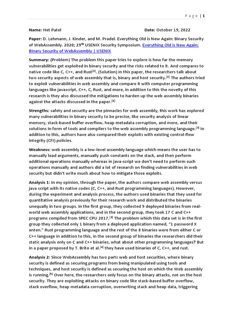 Critique - 1 - Het - Patel | PDF | Software Development | Information Technology