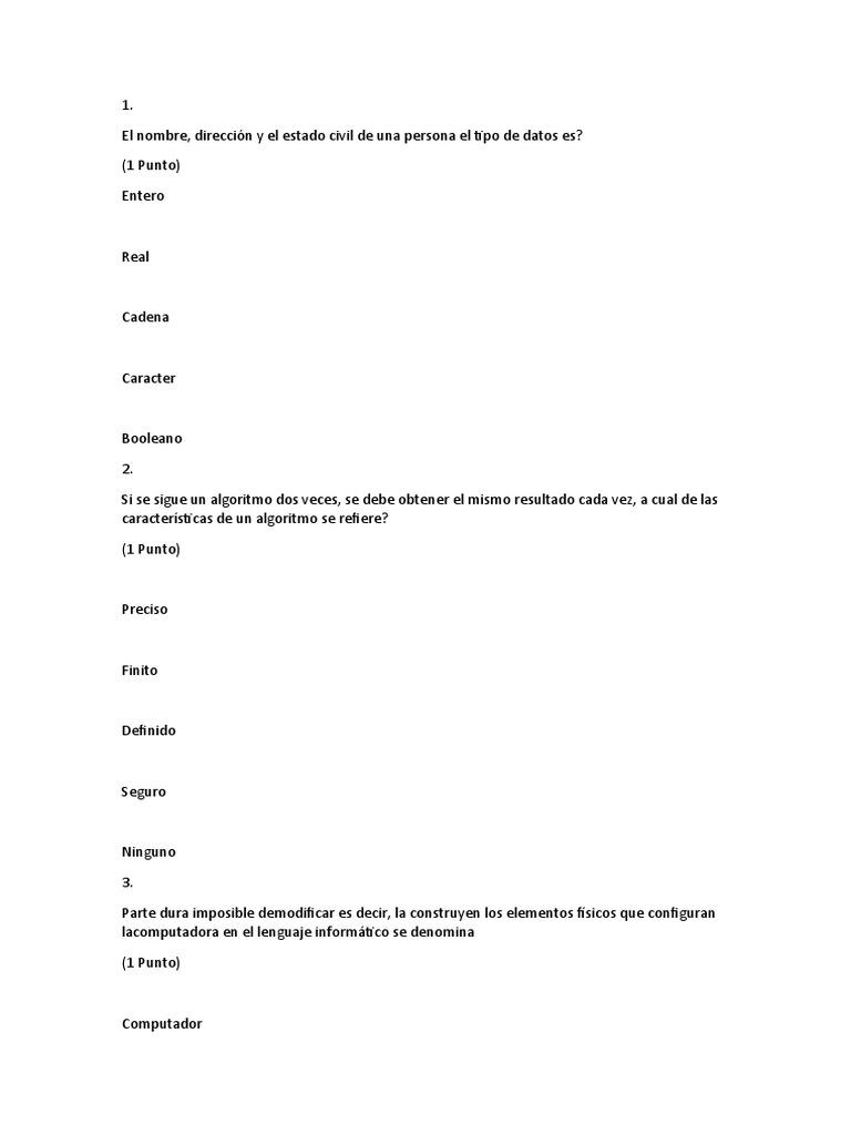 EXAMEN | PDF | Lenguaje de programación | Programa de computadora