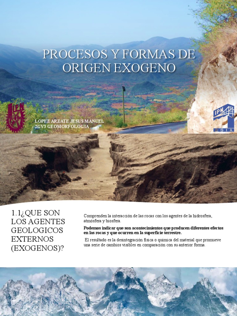Procesos y Formas de Origen Exogeno | PDF | Roca (geología) | Suelo