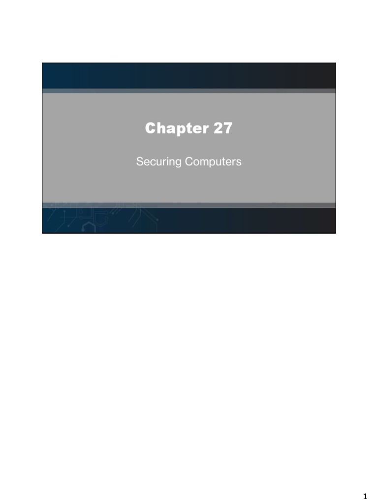 1102 - Chapter 27 Securing Computers - Slide Handouts | PDF | Password | Malware
