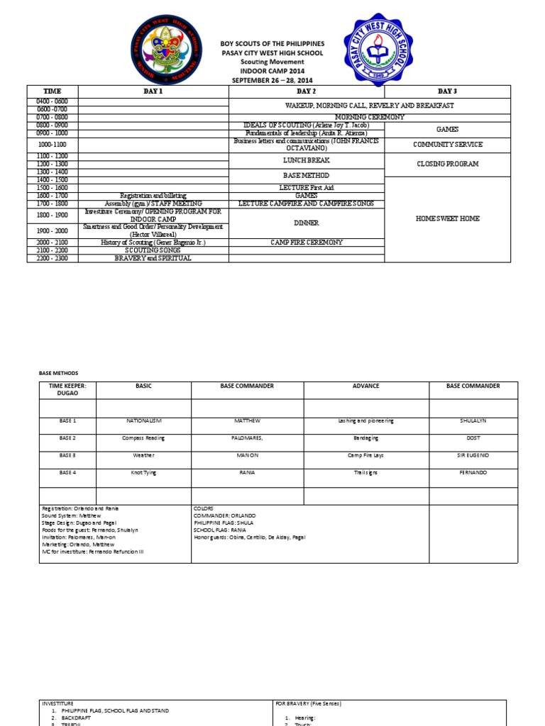 Program Camping | PDF | Outdoor Recreation | Youth Organizations