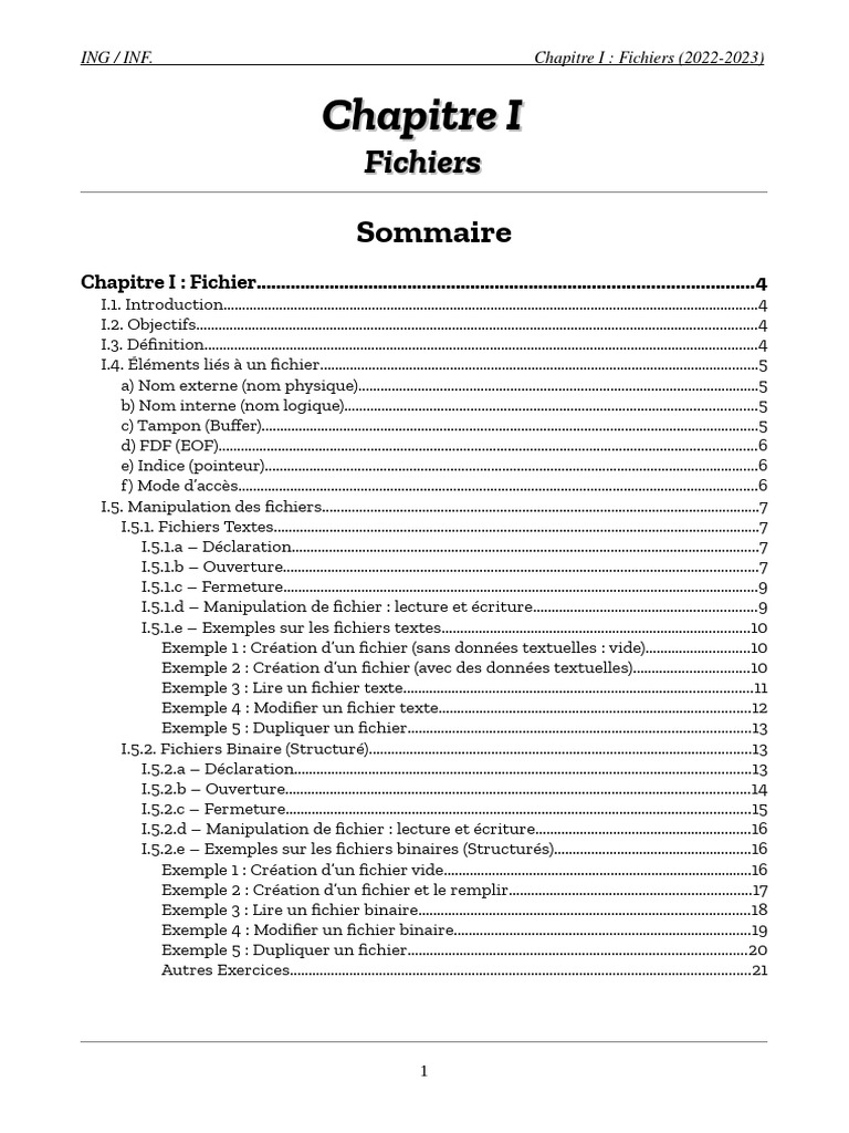 Introduction aux fichiers en programmation C | PDF | C (Langage de programmation) | Pointeur ...