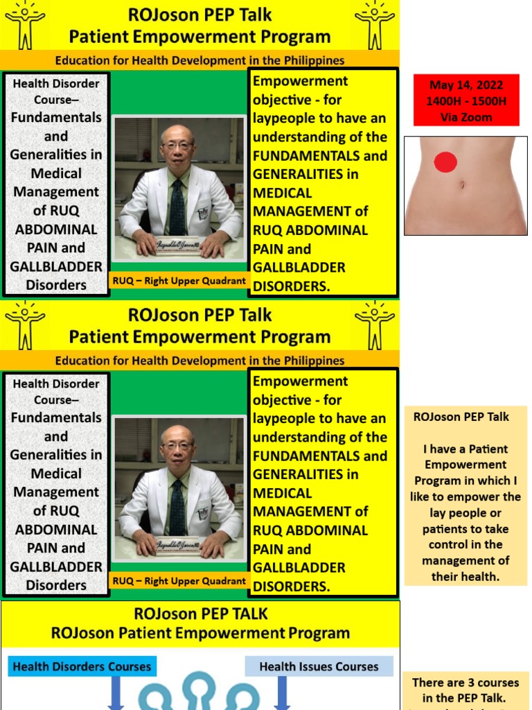 ROJoson PEP Talk: RUQ Abdominal Pain and Gallbladder Disorders | PDF ...