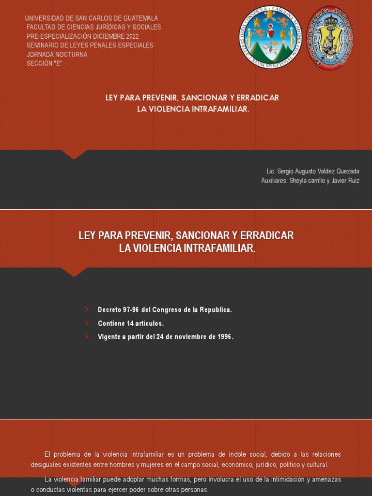 Presentacion LEY PARA PREVENIR, SANCIONAR Y ERRADICAR LA VIOLENCIA ... Presentacion LEY PARA PREVENIR, SANCIONAR Y ERRADICAR LA VIOLENCIA ...