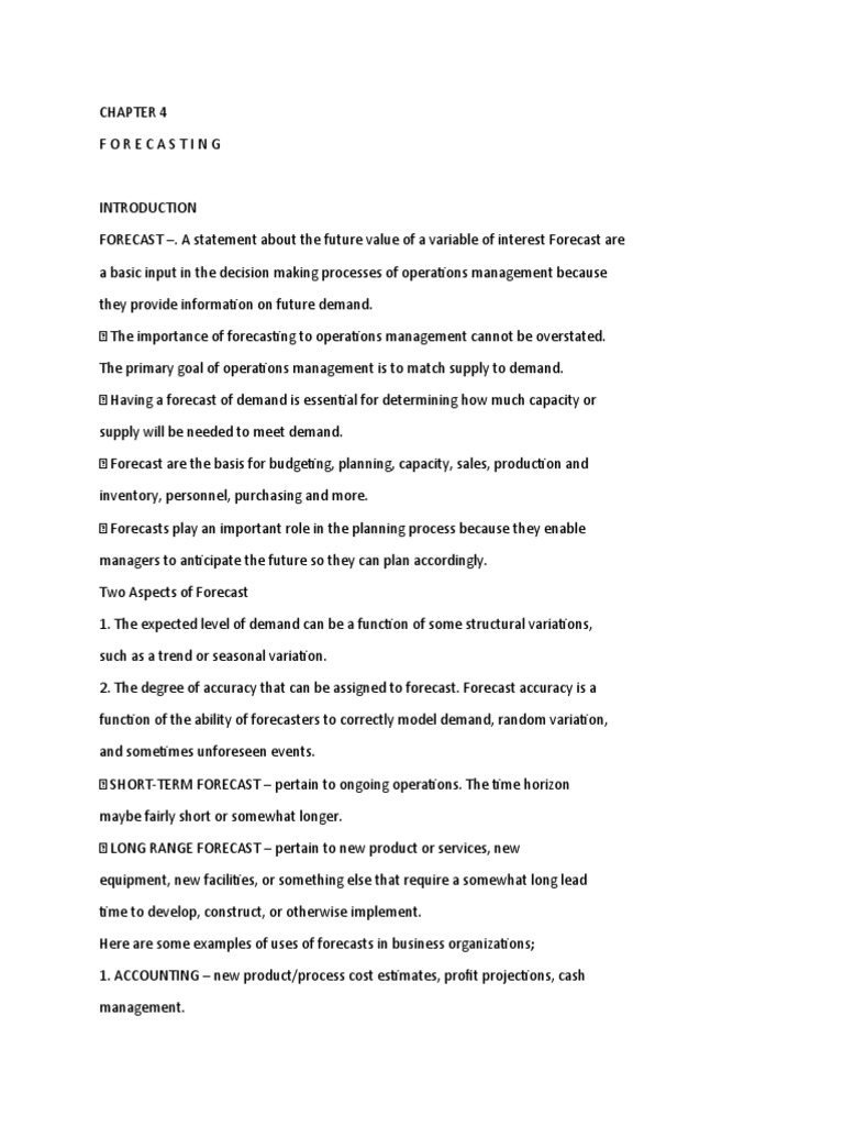 Chapter 4 Operation Management | PDF | Forecasting | Business Process