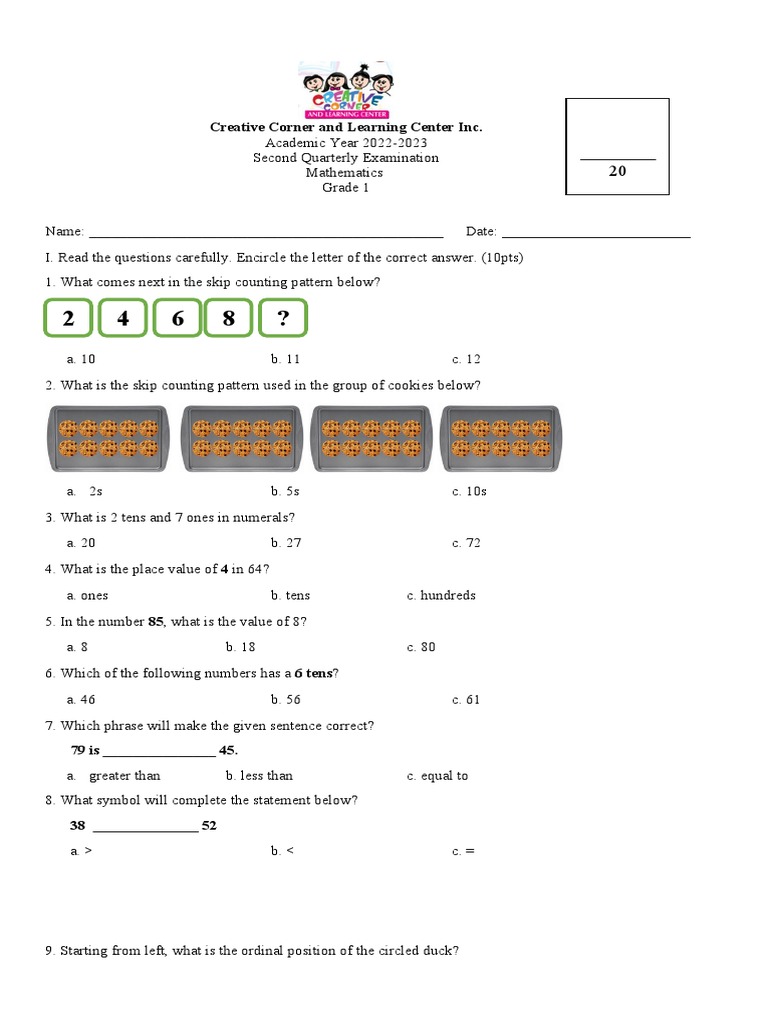 Grade 1-3 Term 2 Written Exam | PDF | Numbers | Currency