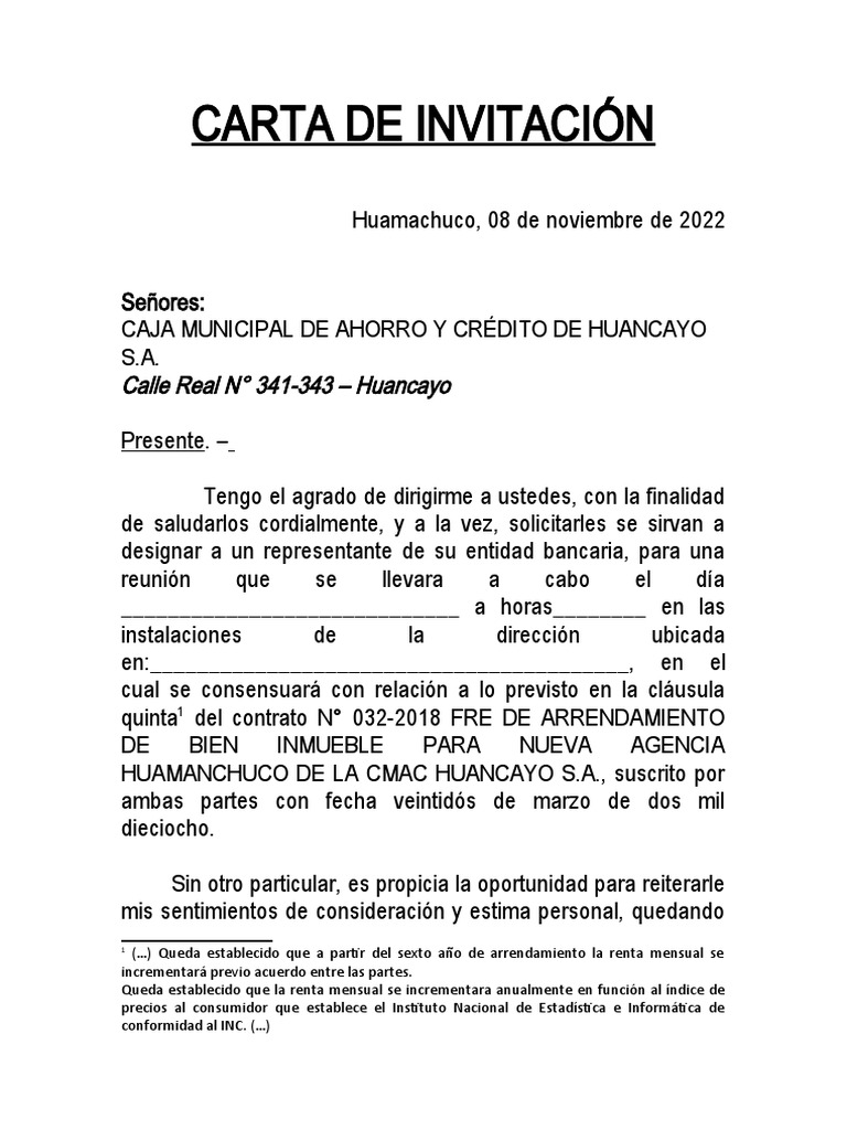 Carta de Invitacion | PDF
