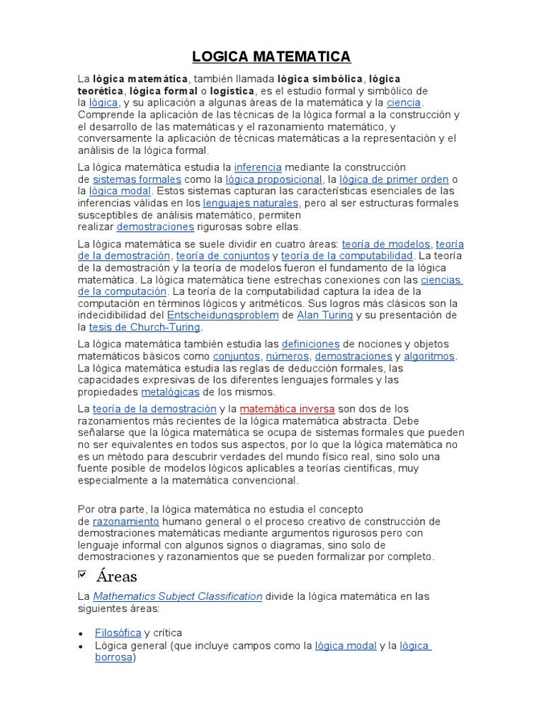 Logica Matematica | PDF