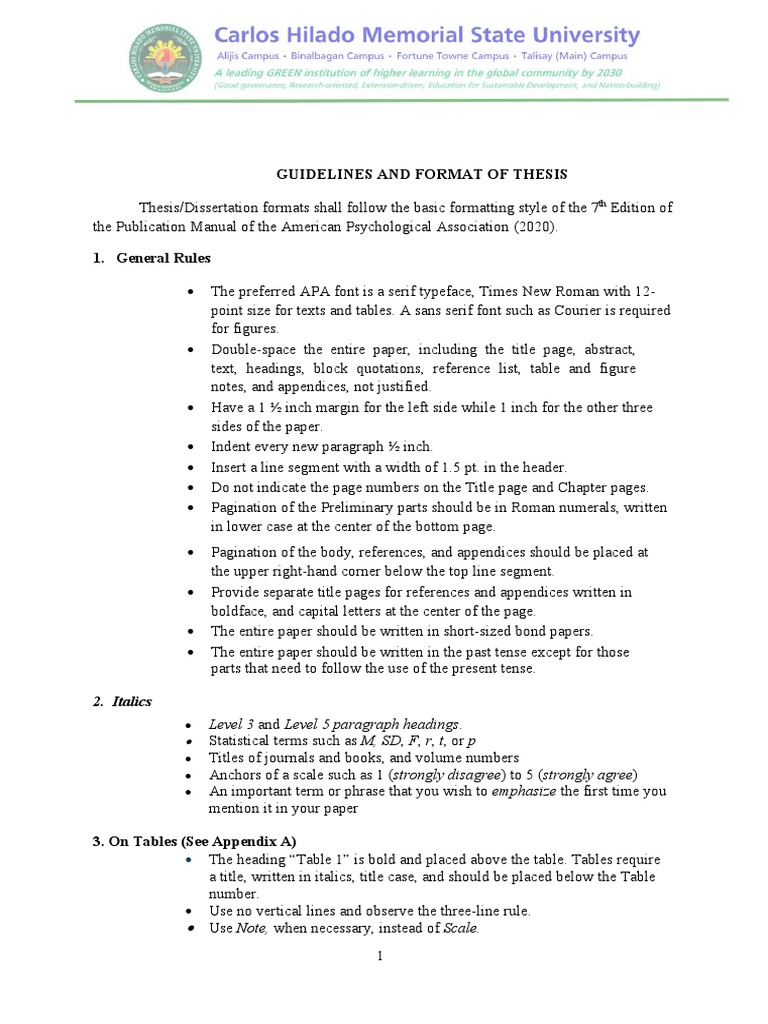 Guidelines and Format of Thesis: 2. Italics | PDF | Typefaces | Serif