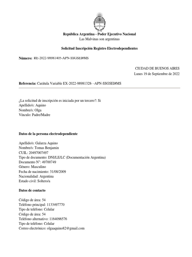 Inscripción de Electrodependientes en Argentina | PDF | Finanzas y ...