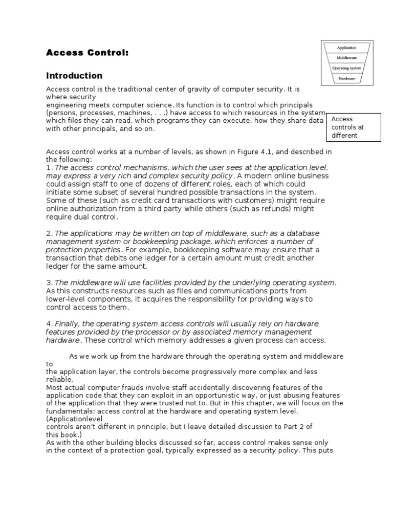 Access Control | Download Free PDF | Access Control | Operating System