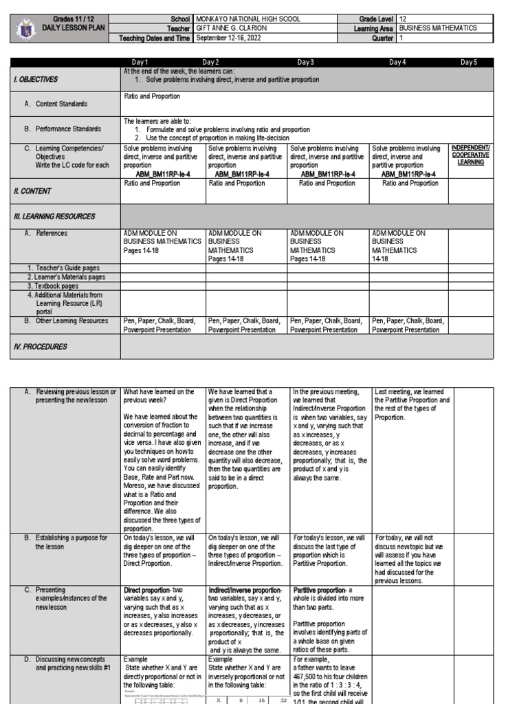 BM DLP Week 4 New | PDF | Ratio | Mathematics