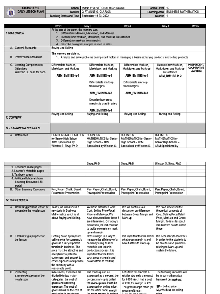 BM DLP Week 5 | Download Free PDF | Gross Margin | Cost