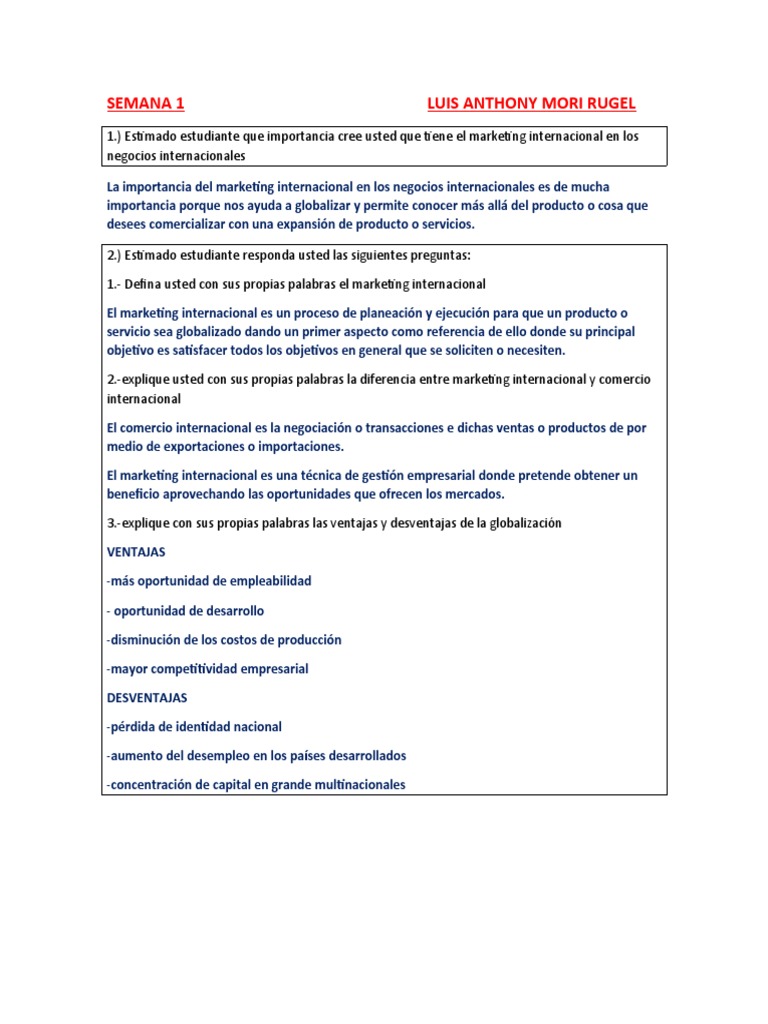 Semana 1 Luis Anthony Mori Rugel | PDF | Marketing | Negocios ...