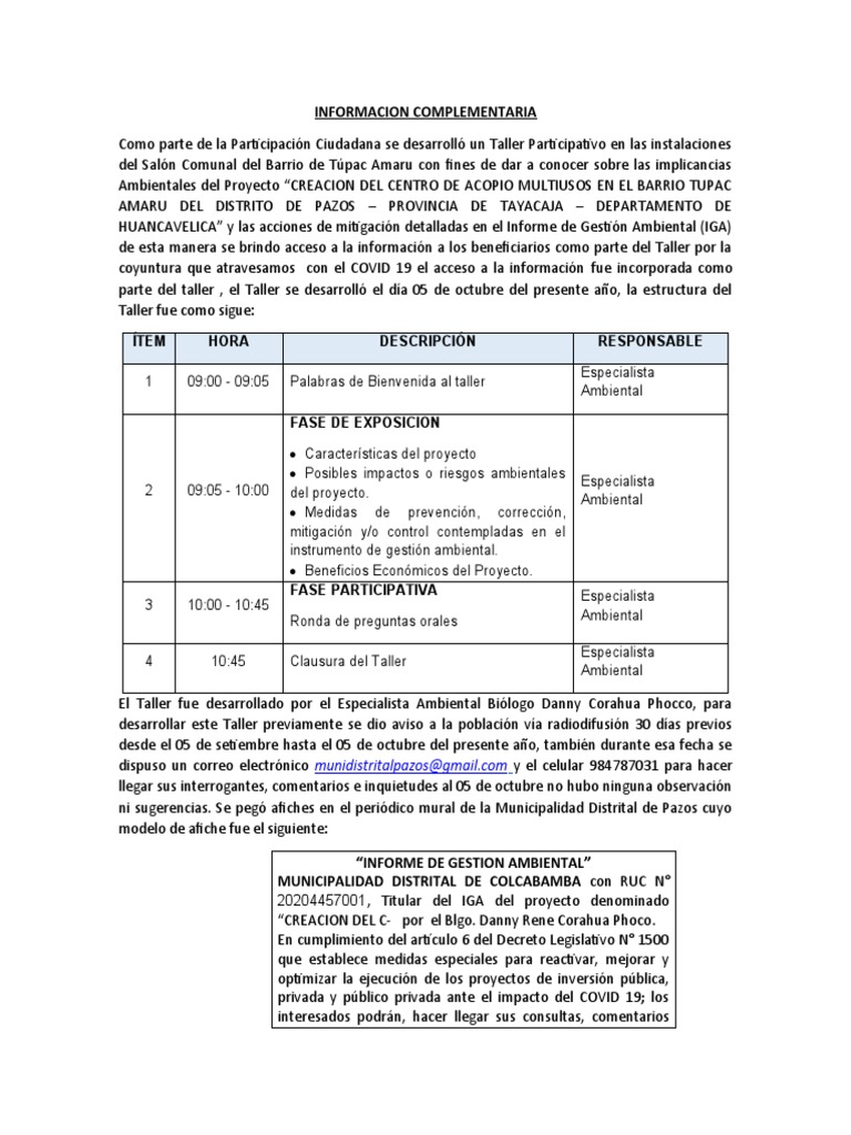 Informacion Complementaria | PDF