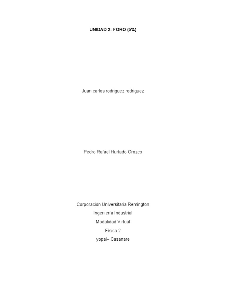 UNIDAD 2 - Foro 5 % Juan | PDF