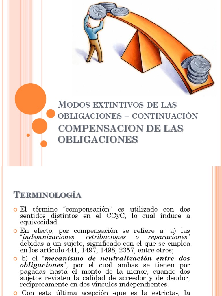 Compensación de Obligaciones CCyC | PDF | Pagos | Deuda