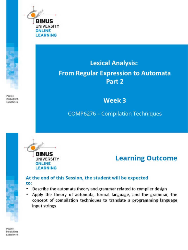 Pert 3 - Lexical Analysis-From Regular Expression To Automata Part 2 ... Pert 3 - Lexical Analysis-From Regular Expression To Automata Part 2 ...