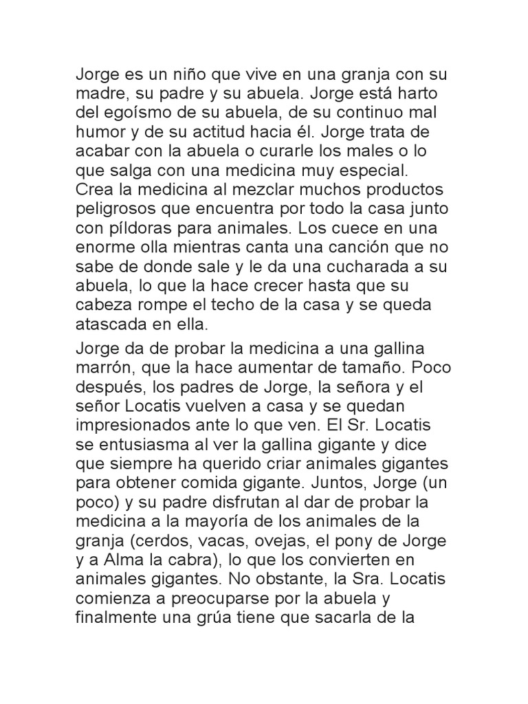 La Maravillosa Medicina de Jorge | PDF