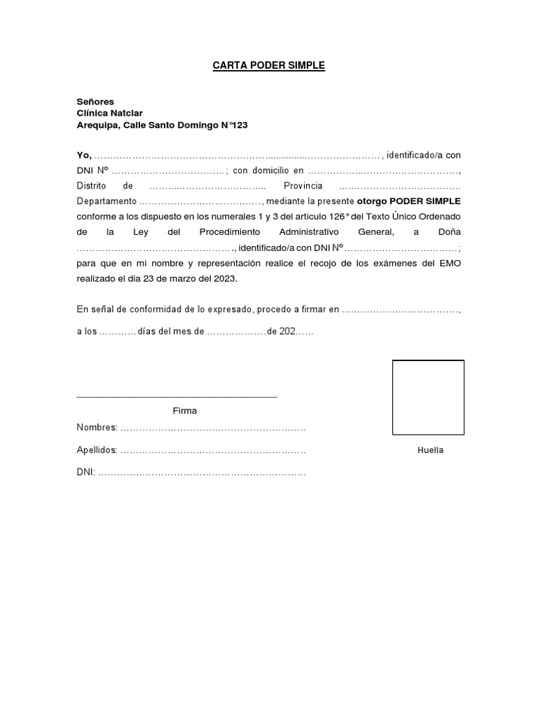 Carta Poder Simple | PDF