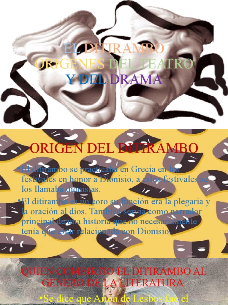 Ditirambo: Origenes | PDF | Teatro | Comedia