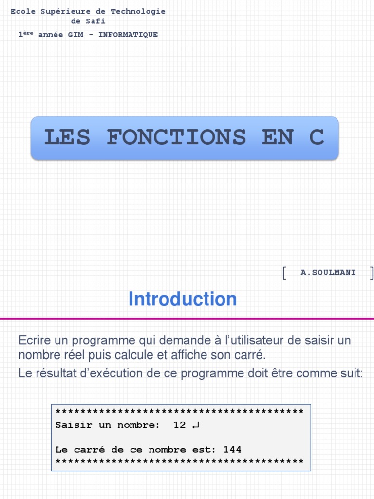 Cours Les Fonctions Etudiants | PDF | Génie logiciel | Informatique