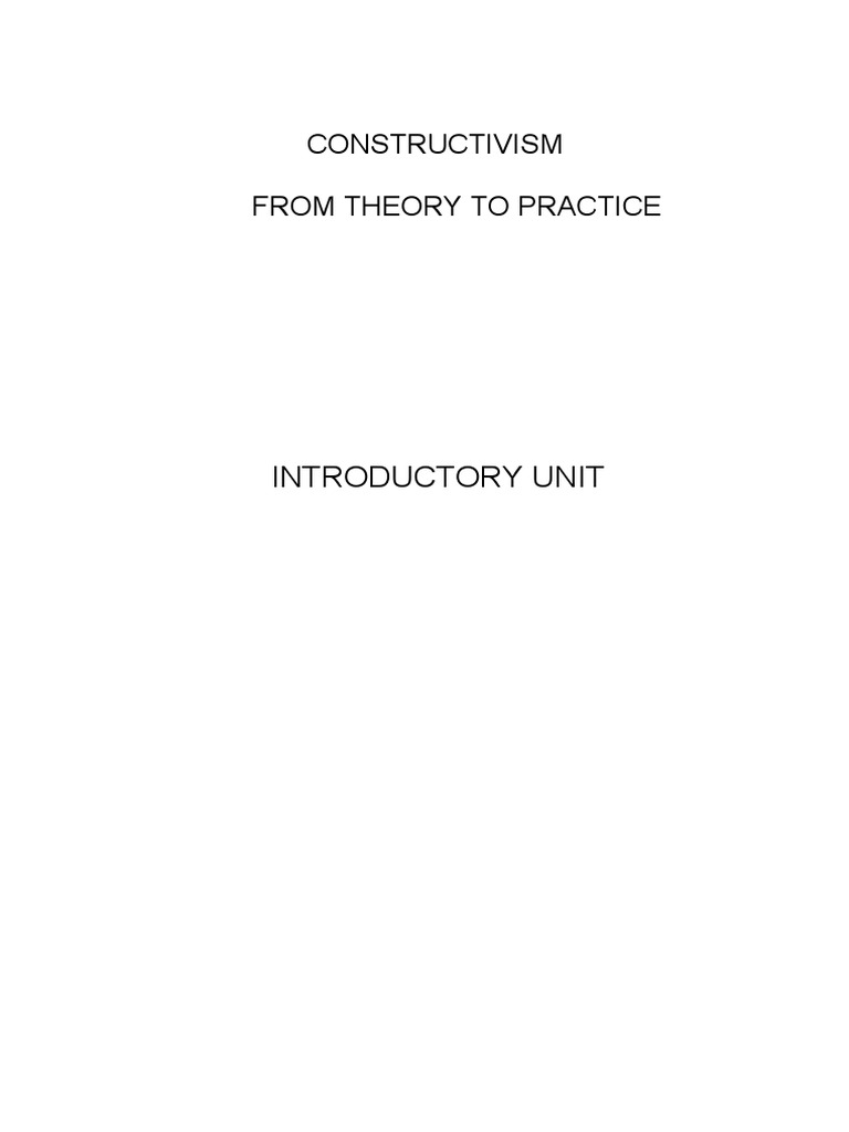 Workshop Constructivism Introductory Unit | PDF | Constructivism ...