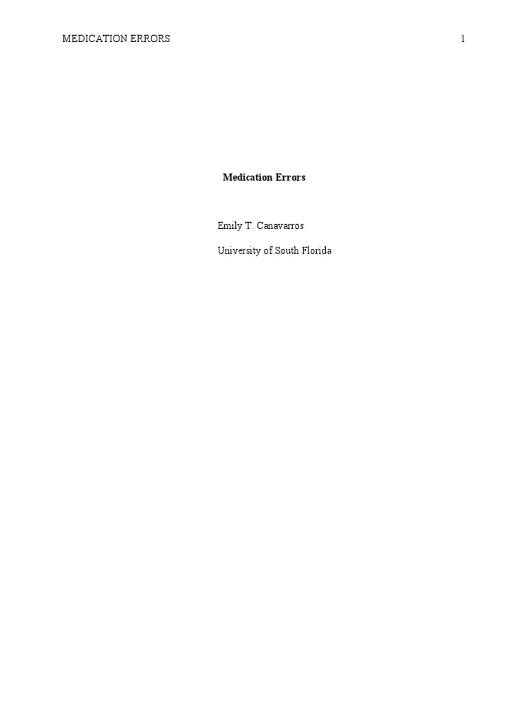 Med Errors | PDF | Medical Error | Nursing