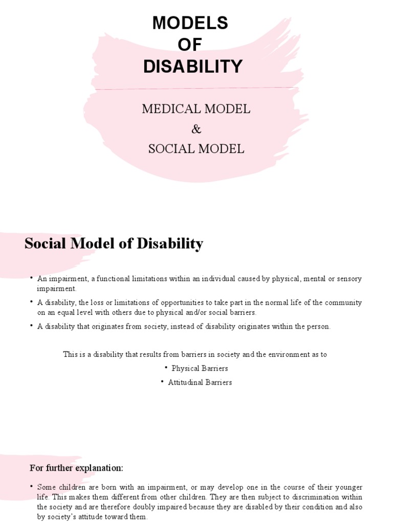 Models OF Disability: Medical Model & Social Model | PDF | Disability ...
