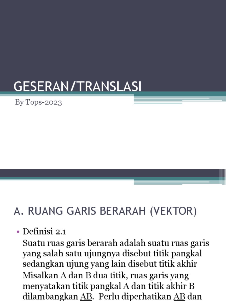 Definisi dan Rumus Geseran Matematis | PDF