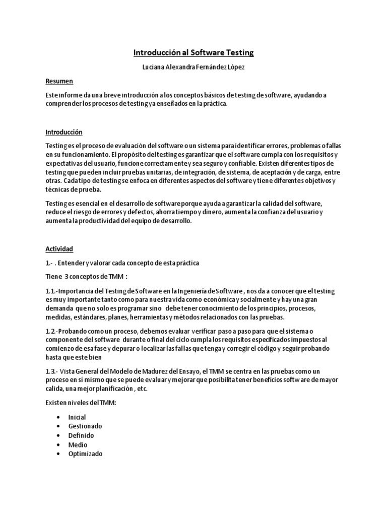 Tipos de Testing en Software | PDF | Software | Pruebas de software