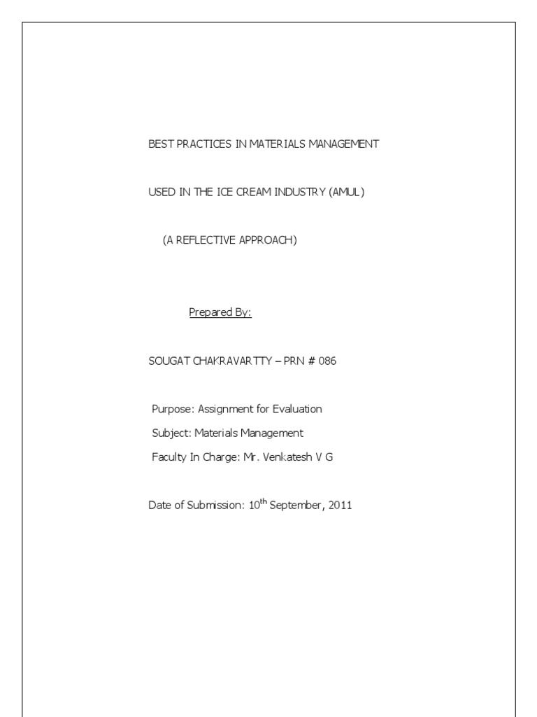 Amul's Materials Management Best Practices | PDF | Dairy | Supply Chain
