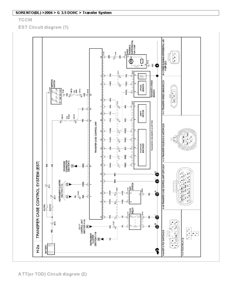 TCCM EST Circuit Diagram (1) : SORENTO (BL) 2004 G 3.5 DOHC Transfer ...