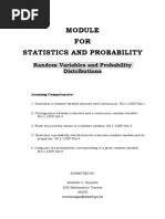 Stat Q3 WK1 Las1 | PDF | Probability Distribution | Random Variable