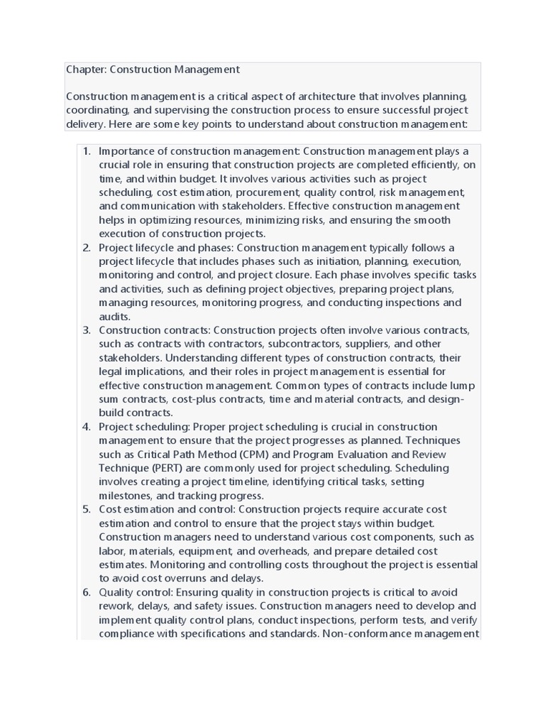 Construction Management | PDF | Construction Management | Project ... Construction Management | PDF | Construction Management | Project ...