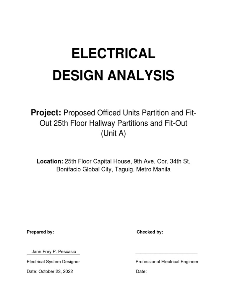 Electrical Design Analysis | PDF | Transformer | Electrical Resistance And Conductance